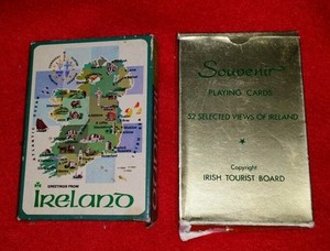 Ireland lot of 2 Deck of cards 52 views of Ireland Sealed map set Irish ...