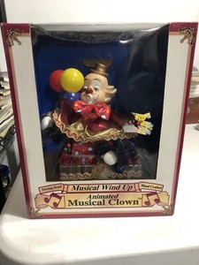 Vintage Musical Wind Up Animated Clown Music Box New In Original Box ...