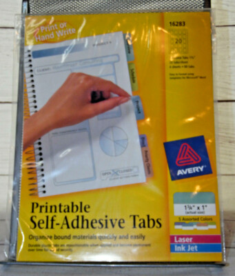 Avery 16283 Printable Self Adhesive Tabs Printable 80 Tabs | eBay