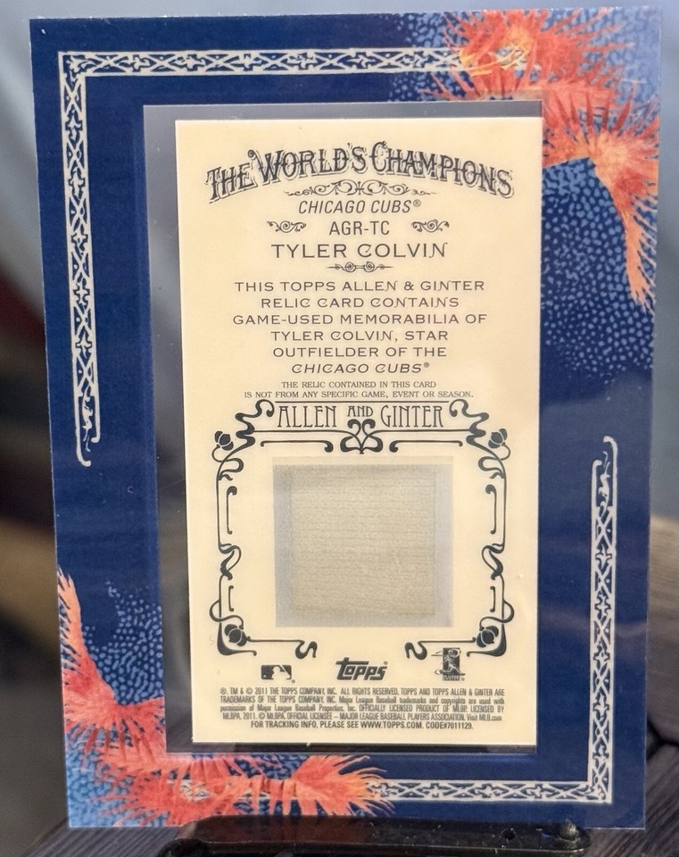 Tyler Colvin 2011 Topps Allen & Ginter Baseball #AGR-TC Game Used ...