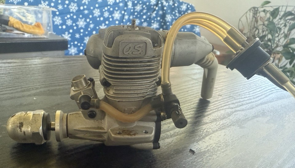 O.S. Max 46 LA Two Stroke Nitro RC Airplane Engine with E3030 Muffler ...
