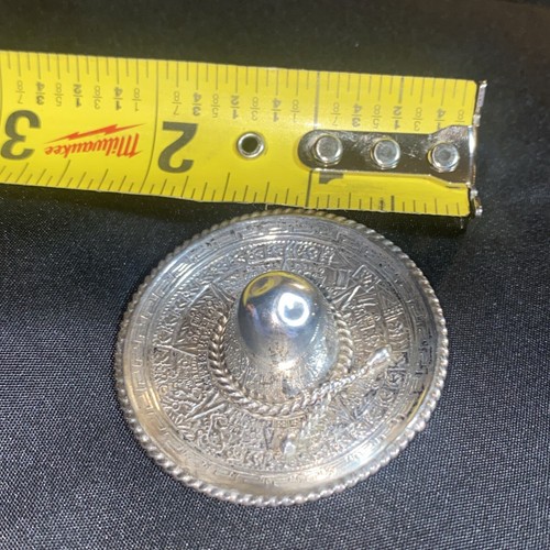 Sterling Silver 2" Wide Vintage Twisted Rope Aztec Sombrero Nice Detail ...