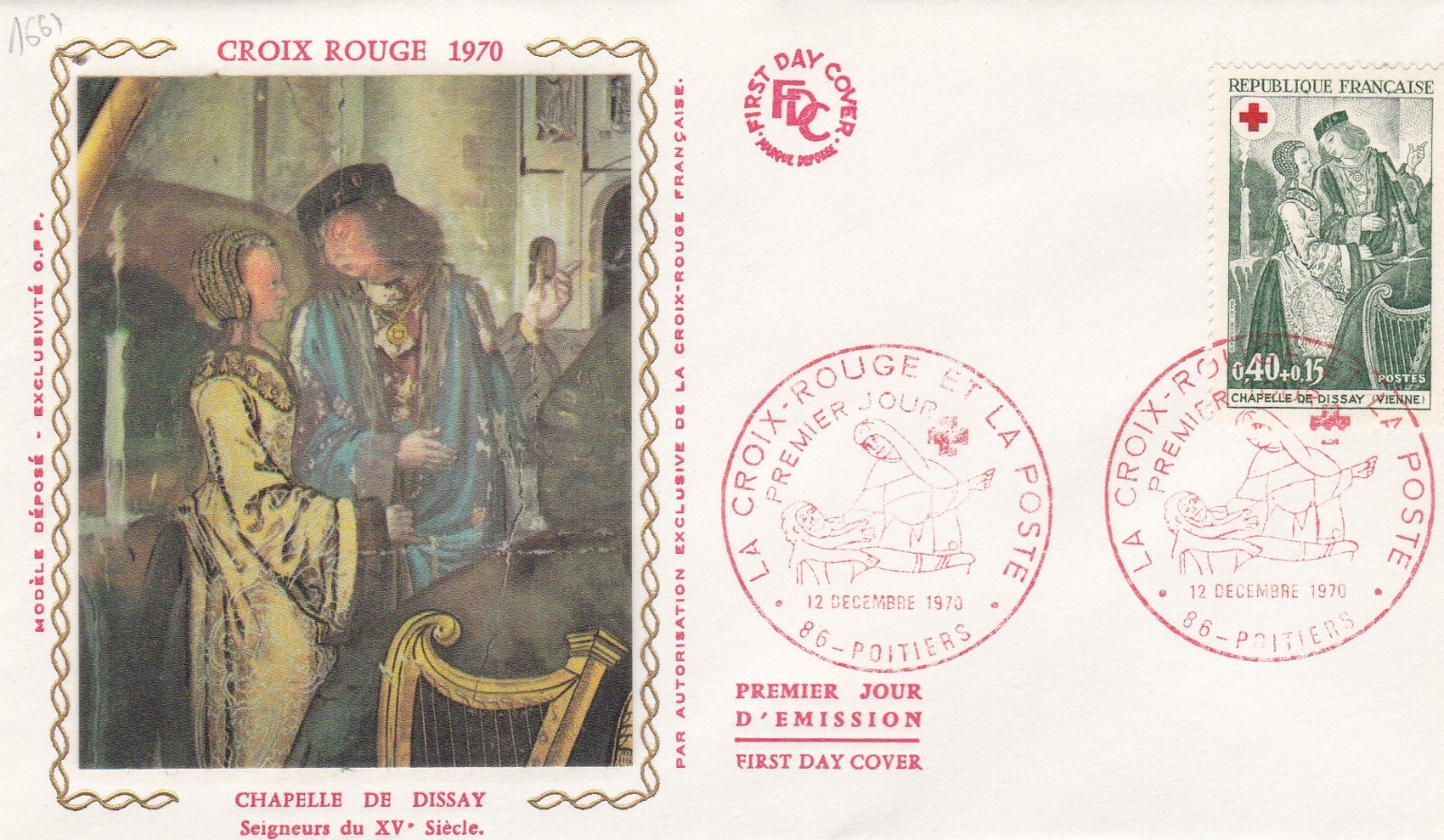 France 1970 FDC Counted Cross Red yt | eBay