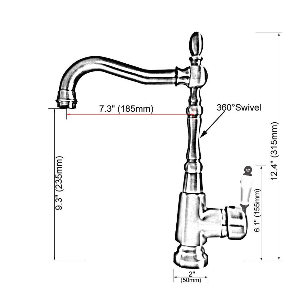 Chrome Ceramic Single Handle/Hole Kitchen Faucet Bathroom Sink Mixer ...
