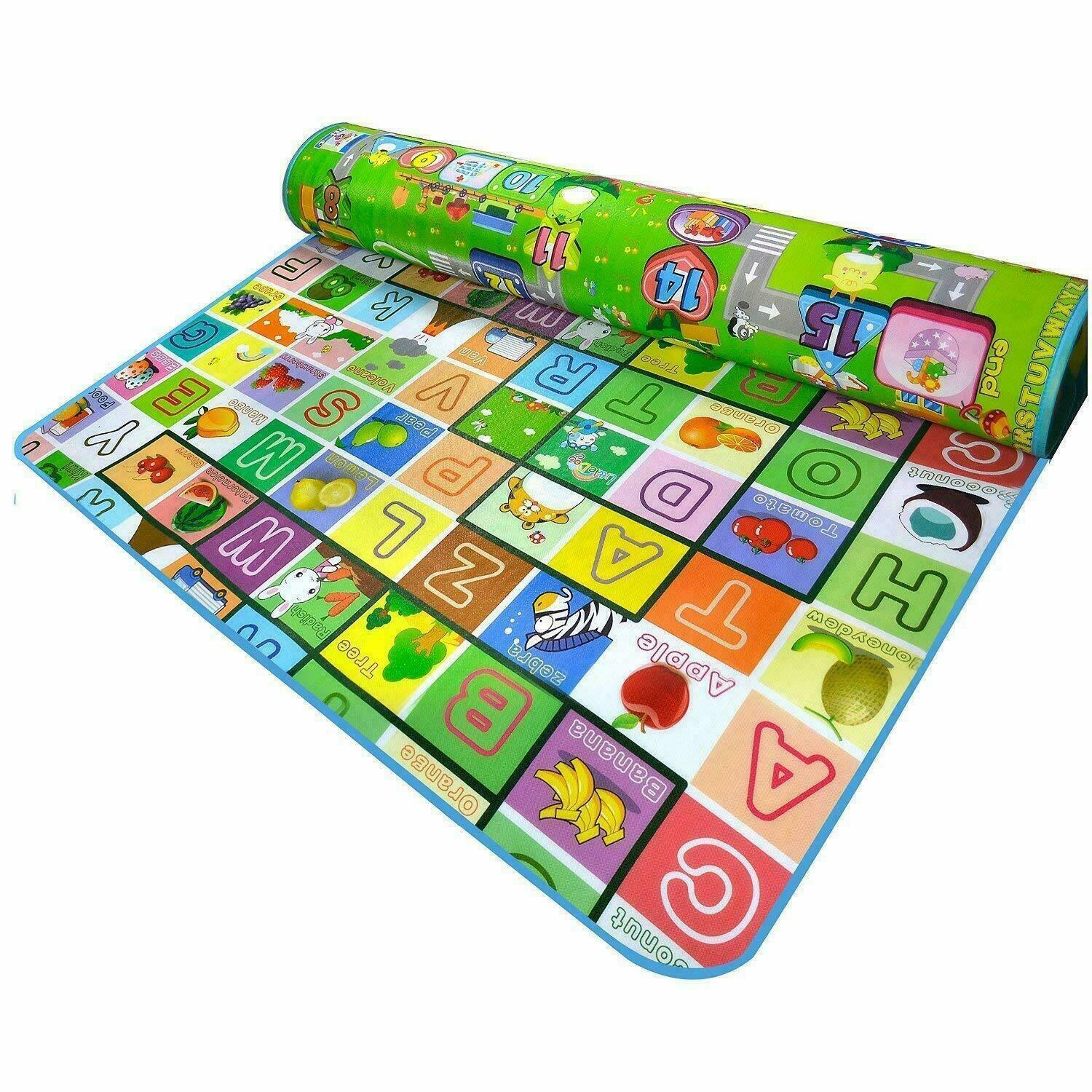 XL Large Kids Crawling 2 Sided Play Mat Educational Game Soft Foam ...
