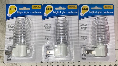 3 Pack Pk Intertek Night Lights *PLUG IN* BRAND NEW MANUAL ON/OFF ...