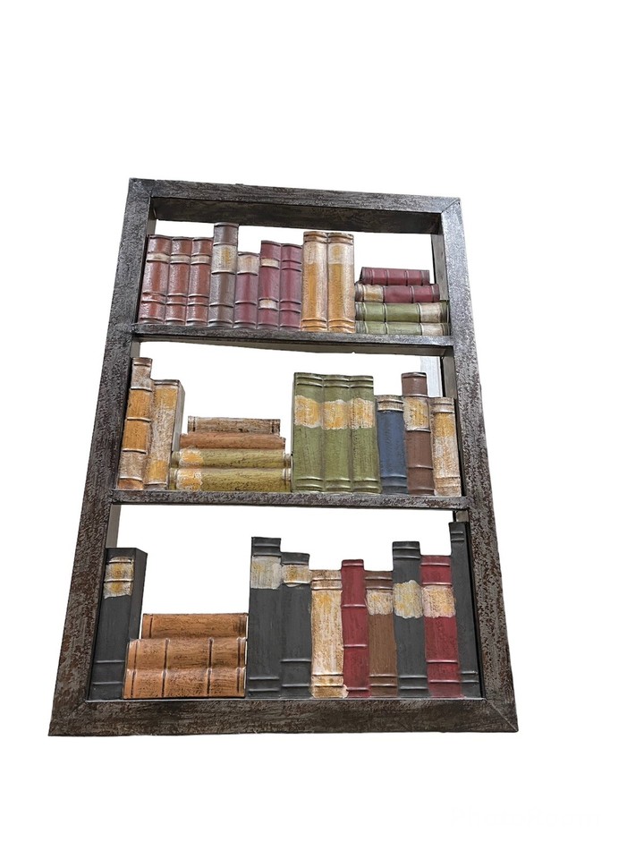 Hobby Lobby Vintage Sheet Metal Library Book Wall Art Frame Decorations ...