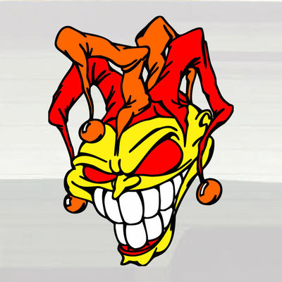 Jester Evil Joker Prankster Clown Decal Sticker 13" Court Trickster Ace ...