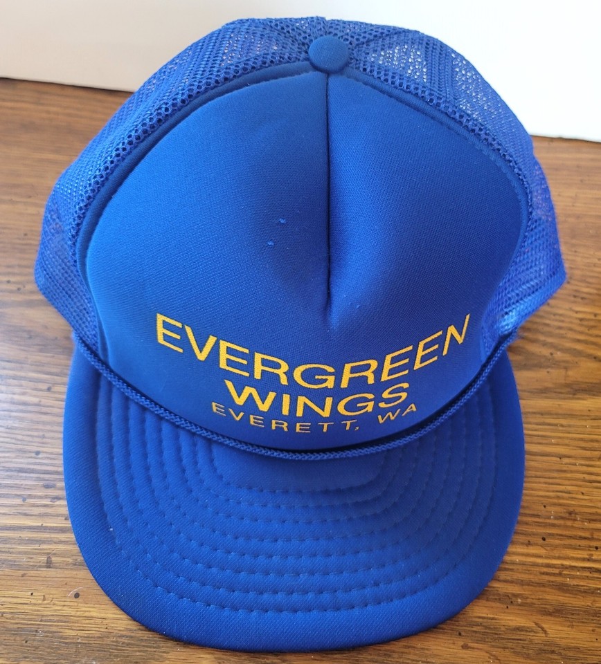 Evergreen Wings Everett WA. GWTA Blue Trucker Hat Cap Rope Printed Logo ...