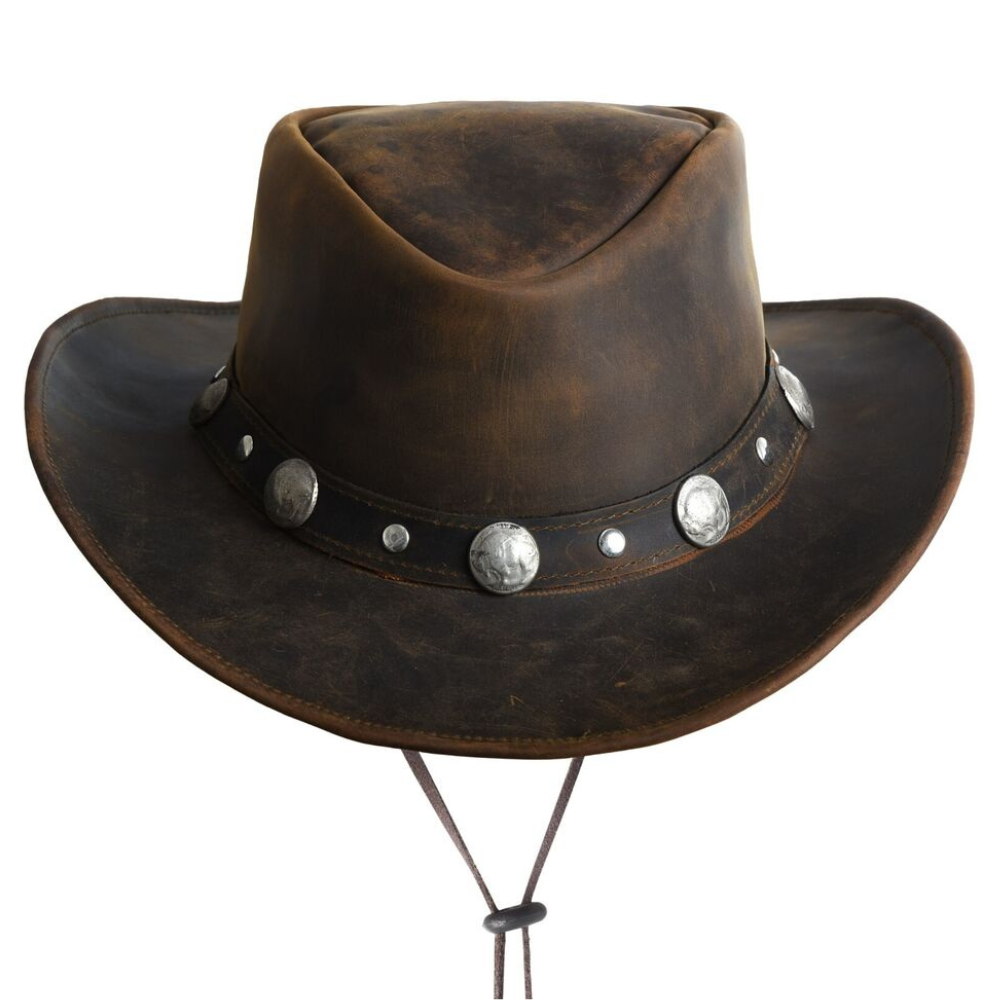 Premium Bullring Leather Cowboy Hat Western Outback Style for Men ...