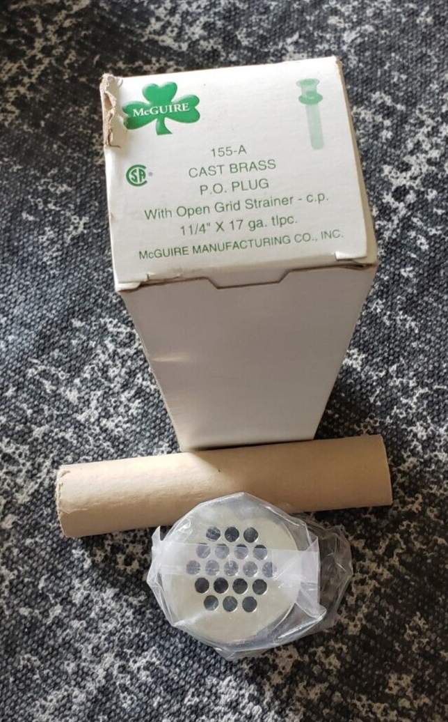 McGuire 155A Cast Brass CP PO Plug With Open Grid Stainer 1-1/4" X 17ga ...