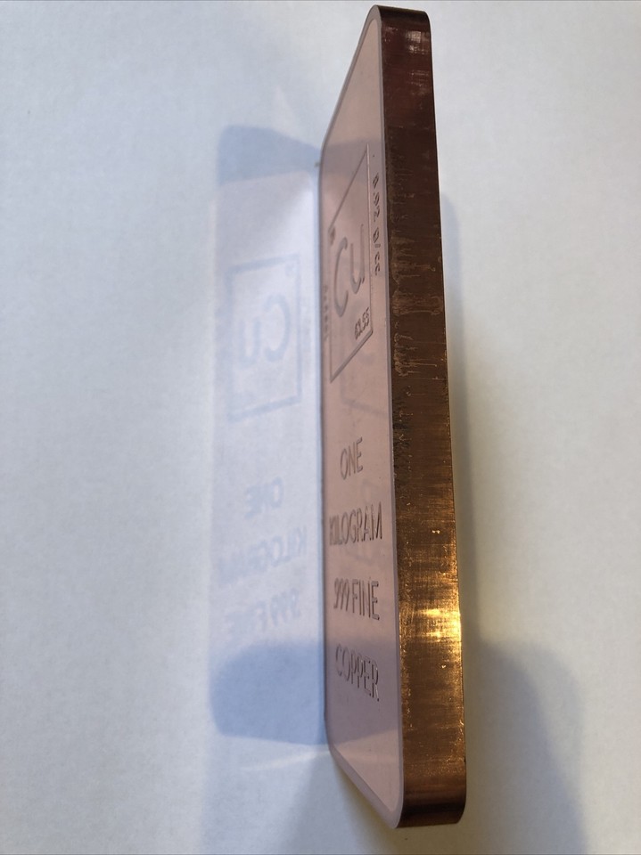 1 (One) Kilogram Kilo .999 Copper Bullion Bar By Unique Metals | eBay