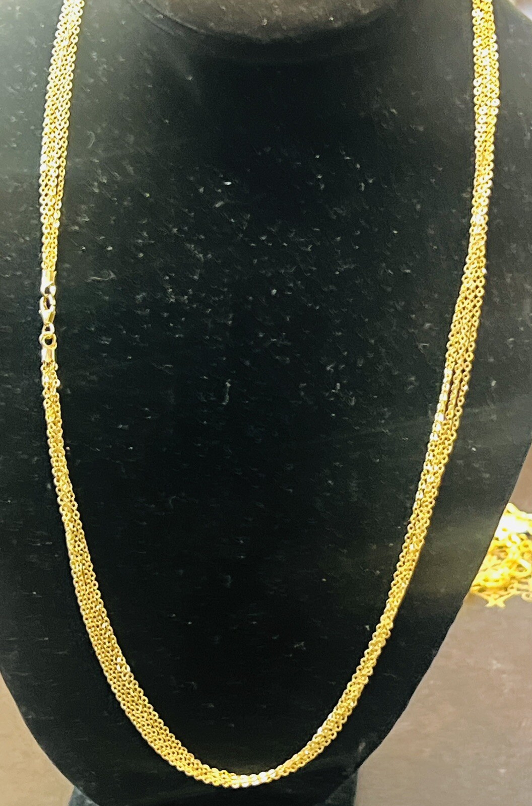 5 STRING GOLD ITALY BY MILOR CHAIN NECKLACE 7 GRAMS,L=24" FINE DETAILS ...