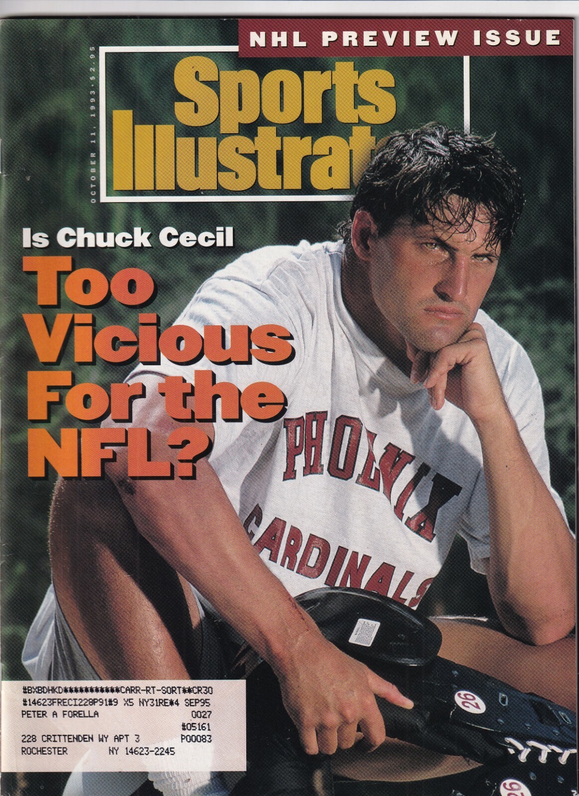 Sports Illustrated Chuck Cecil NHL Preview October 11, 1993 091719nonr ...