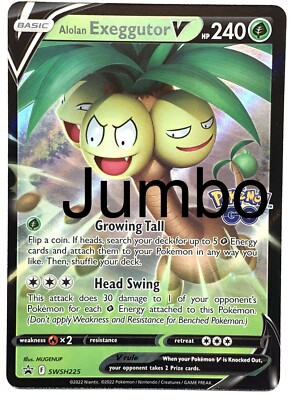 Alolan Exeggutor V JUMBO Oversize SWSH225 English - Pokemon GO Tcg - In ...