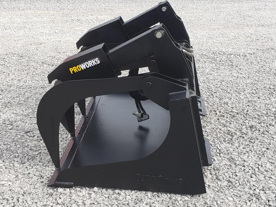 66″ Severe Duty Solid Bottom Bucket Grapple Fits Skid Steer Quick ...