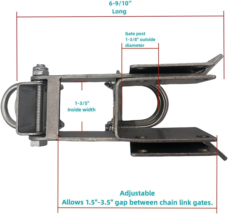 Chain Link Strong Arm Double Gate Latch for 1-3/8"- Latches Two Gates ...