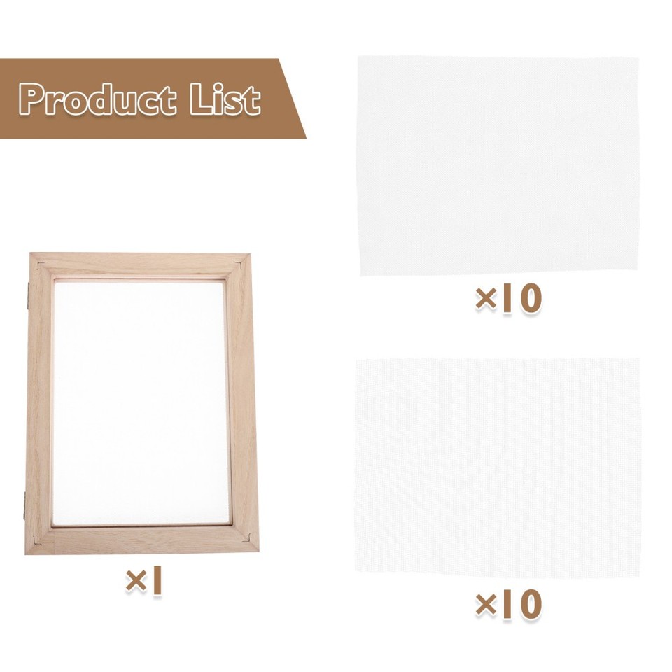 Wooden Papermaking Kit Frame A5 Size Mold Deckle Mesh Screens Pads | eBay