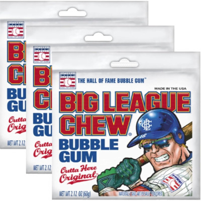 Big League Chew Outta Here Original Shredded Bubble Gum, 2.12 oz (Pack ...