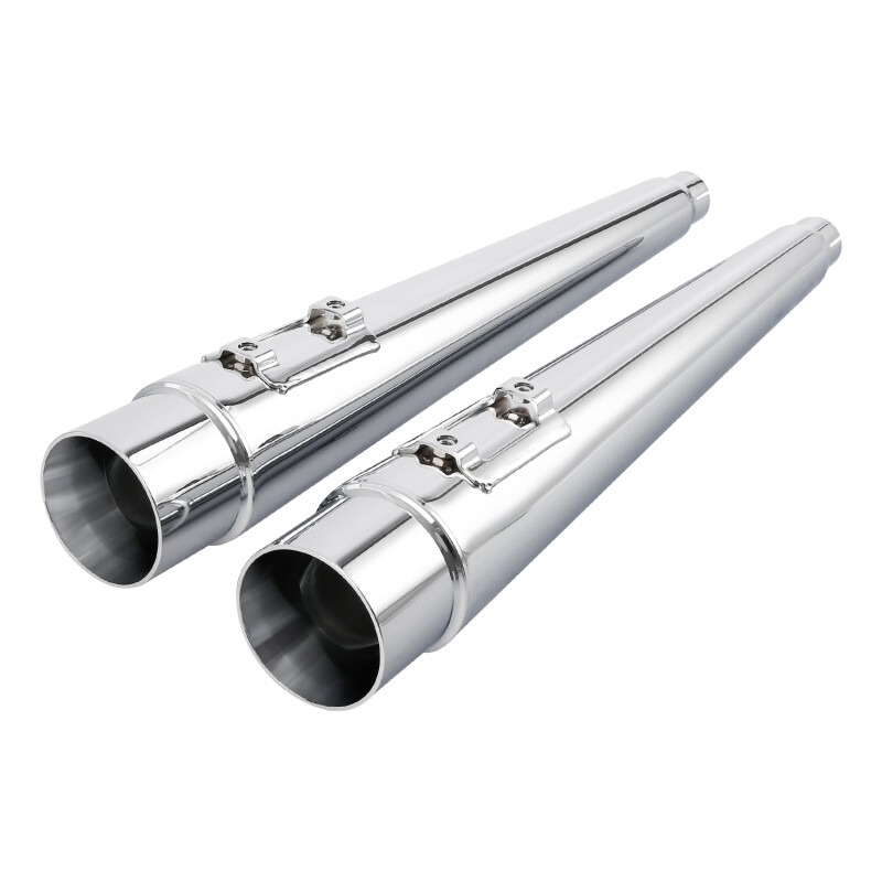 Slip On Megaphone 4" Exhaust Pipe w/ End Caps Fit For Harley Touring ...