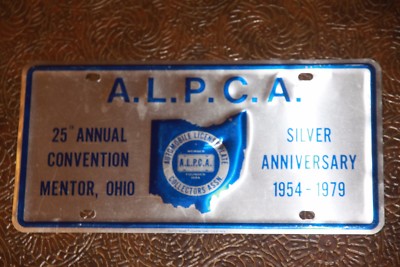 1979 OHIO License Plate ALPCA COMMEMORATIVE * 25TH ANNUAL CONVENTION ...
