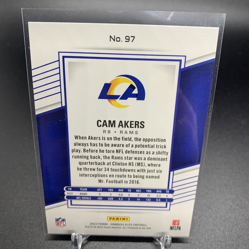 2022 Panini Donruss Elite Football #97 Cam Akers Green SP Los Angeles ...
