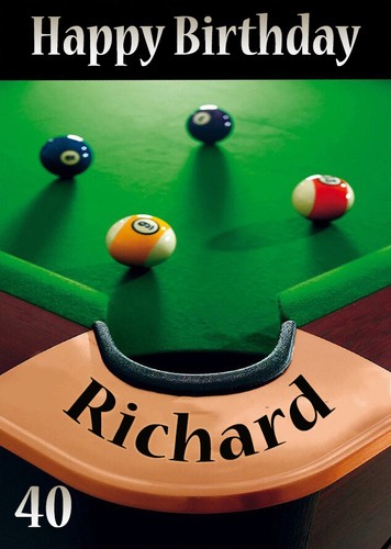 PERSONALISED SNOOKER / POOL BIRTHDAY CARD - PARTY / BIRTHDAY - PARTY ...