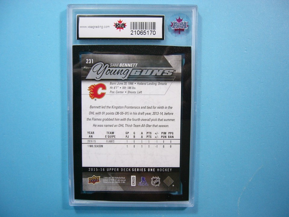 2015/16 UPPER DECK YOUNG GUNS NHL HOCKEY CARD #231 SAM BENNETT ROOKIE ...