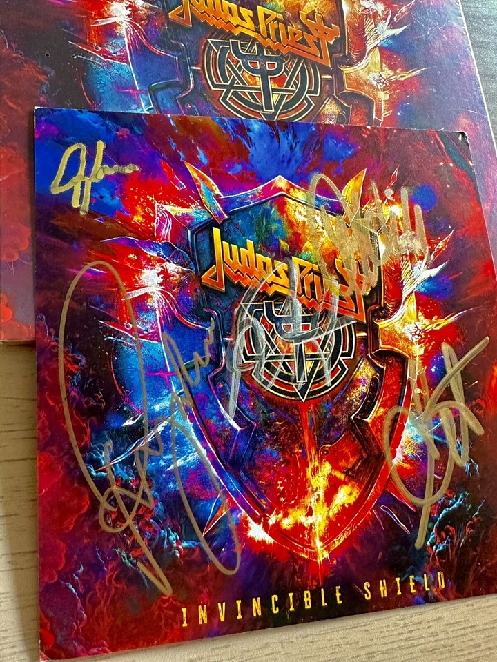 Judas Priest Invincible Shield SIGNED CD Art Card AUTOGRAPHED NEW 2024 ...