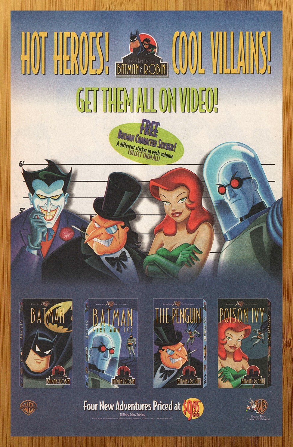 1990s Batman The Animated Series VHS Video Print Ad/Poster Joker Poison ...