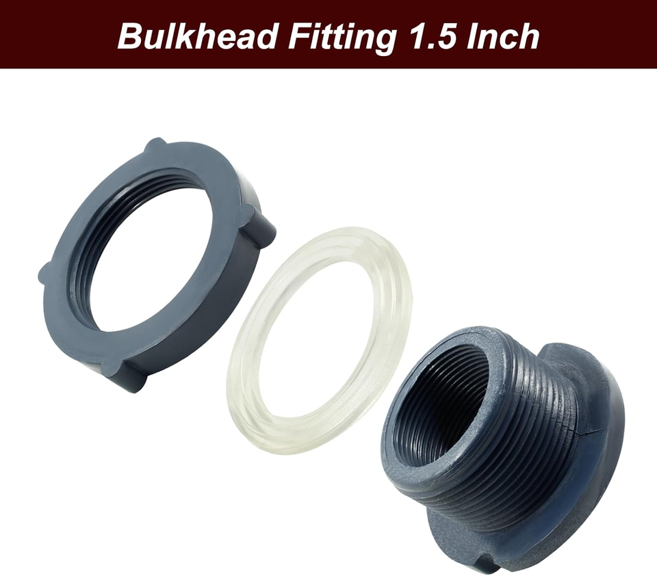 1pc NPT1 1/2 PVC Bulkhead Fitting, 1 1/2 Inch Plastic Water Tank ...