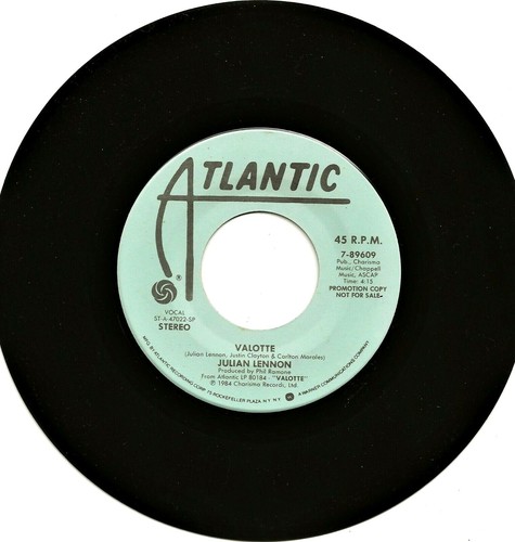 JULIAN LENNON ~ VALOTTE / VALOTTE 1984 ATLANTIC RECS PROMO (7-89609) 7 ...