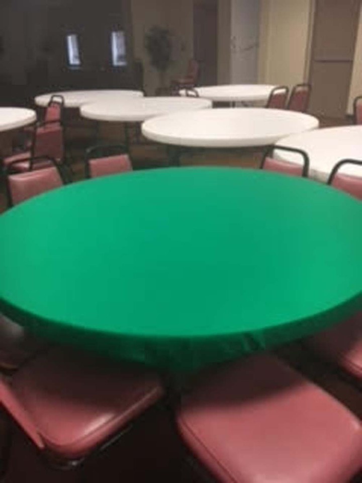 Poker Felt Table cover for 60" round elastic edge -Bridge or mahjong ...