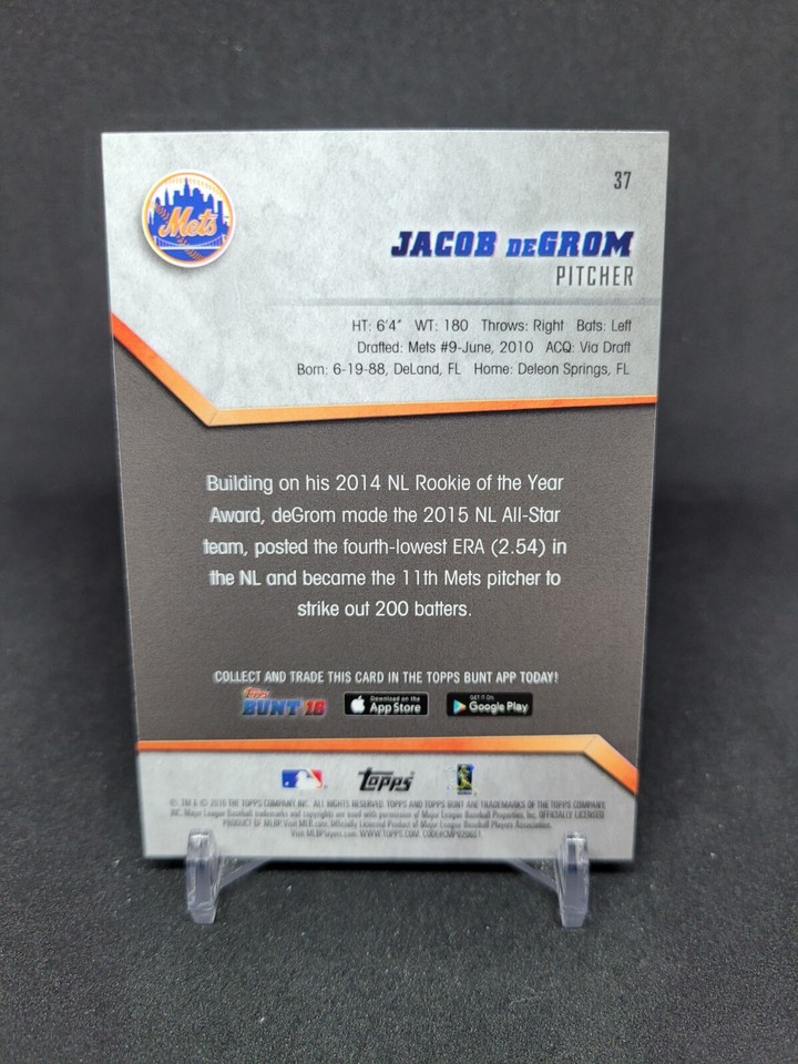 Jacob DeGrom 2016 Topps Bunt Baseball #37 | eBay