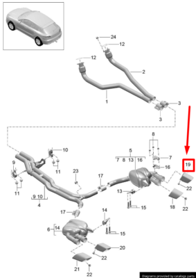 PORSCHE MACAN 95B Exhaust Pipe Tip 95B253682P 95B.253.682.P NEW GENUINE ...