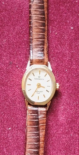 Ladies 9ct Gold Sovereign Watch On Leather Strap (Used) | eBay UK