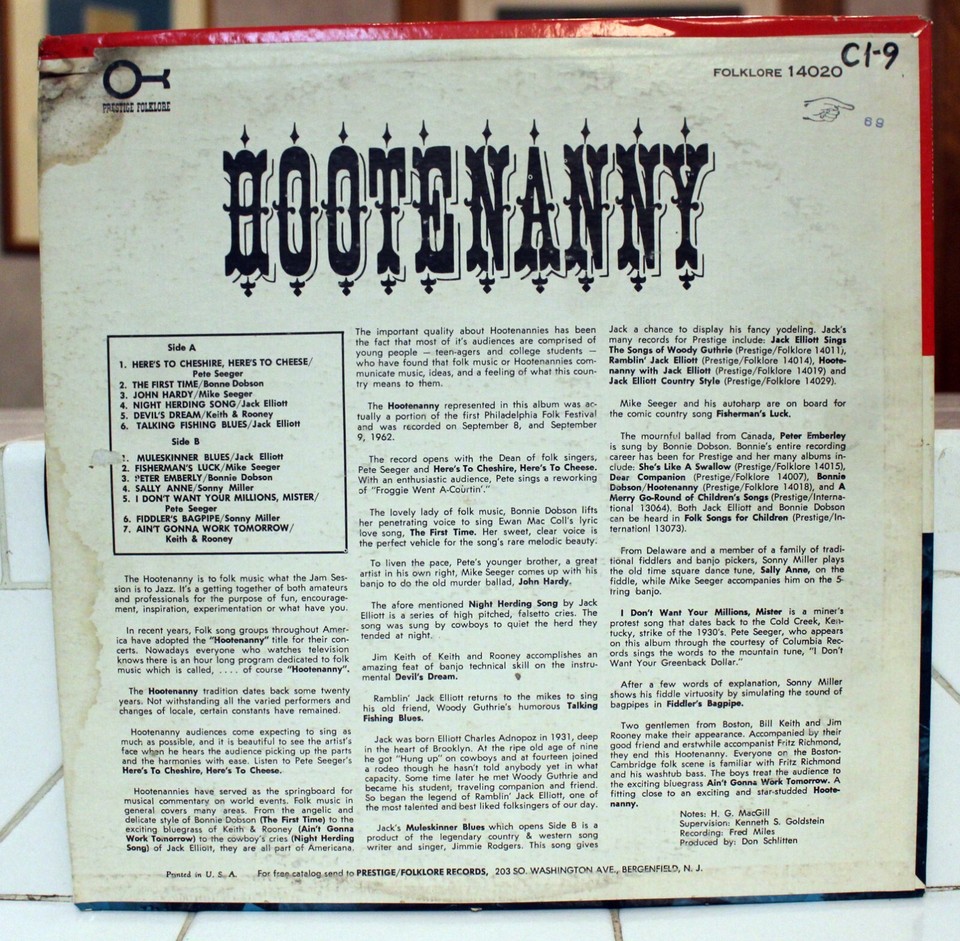Rare Folk LP - V/A - Hootenanny - Jack Elliott, Bill Keith , Pete Seeger | eBay