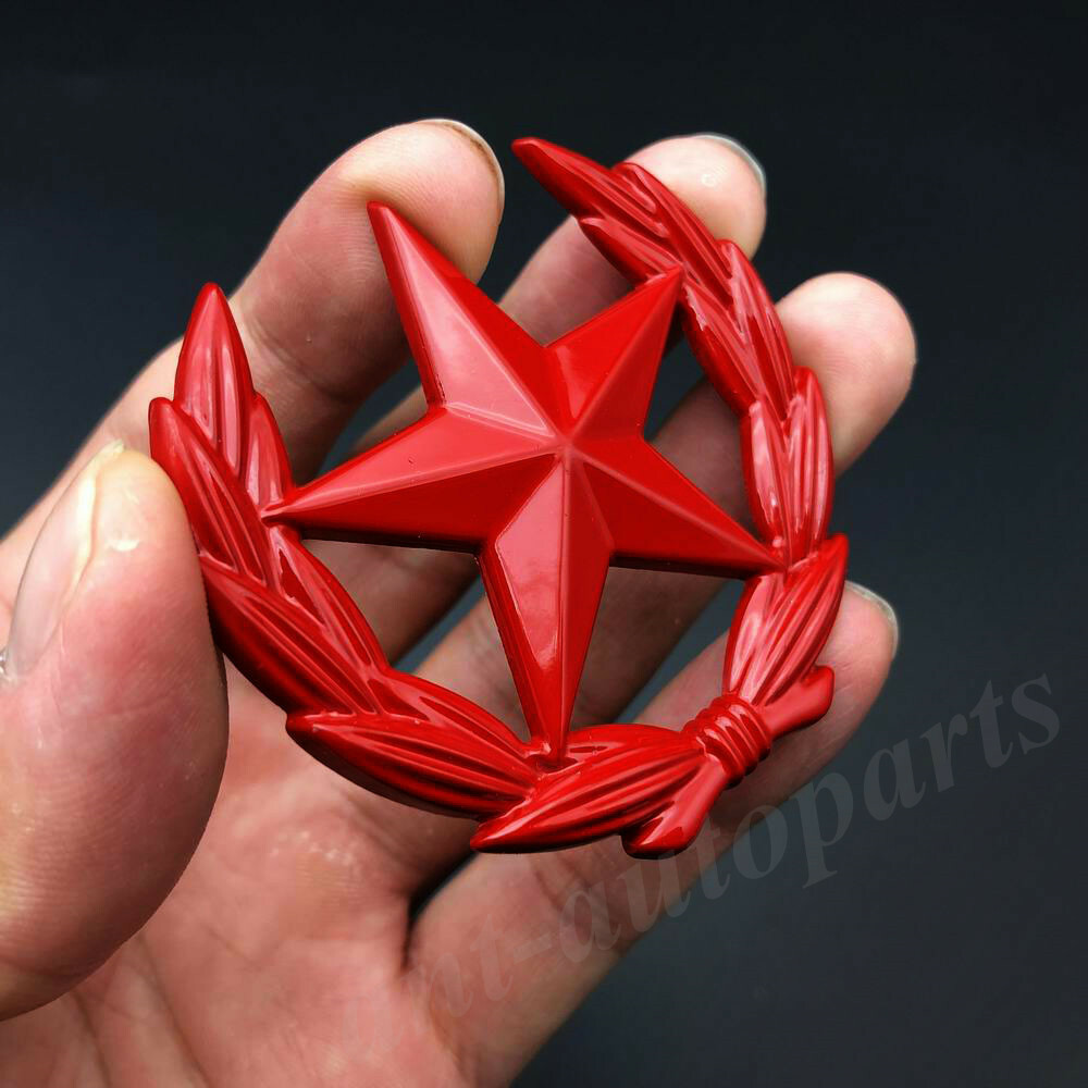 3D Metal Red Pentagram Star CPC Car Trunk Window Emblem Badge Sticker ...