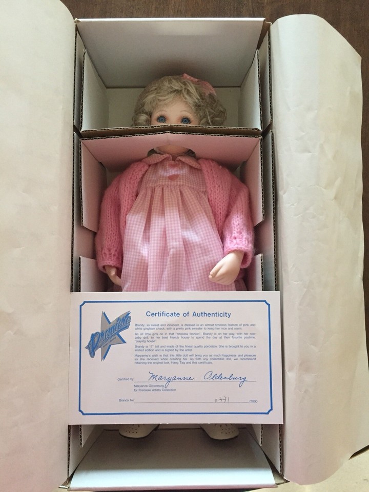 Premiere Artist Collection Porcelain Doll Brandy Certified By Maryanne ...