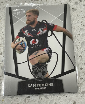 Signed Sam Tomkins Warriors 2015 Elite Rugby League Nrl Trading Card ...