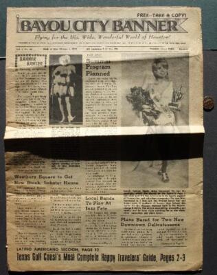 1972 Houston Texas Bayou City Banner Miss Tennwood & Phyllis Diller ...