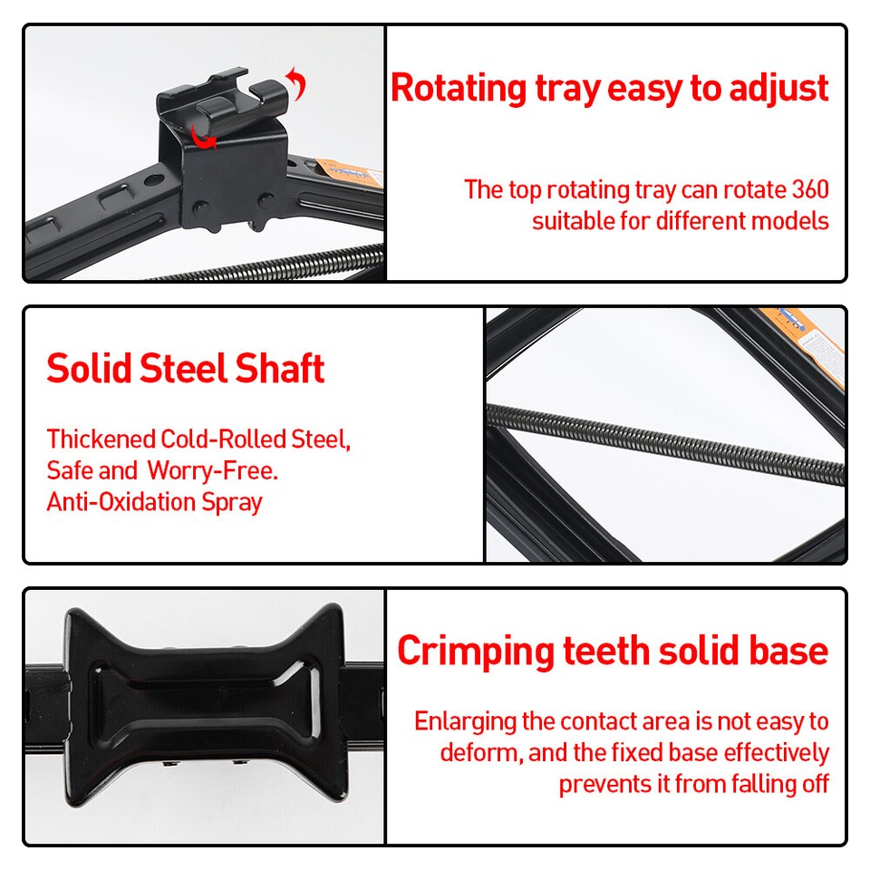 NEW 1.5 Tonne Car Maintenance & Repair Wind Up Handle Scissor Jack Lift ...