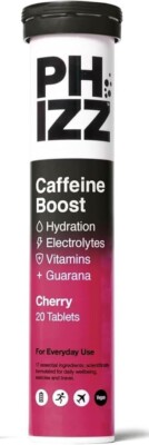 Phizz Caffeine Boost Cherry Flavoured Multivitamin Hydration Tablets x ...