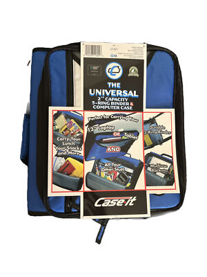 Case It 2” Capacity, 3-Ring Blue Binder & Laptop Case With Strap New | eBay