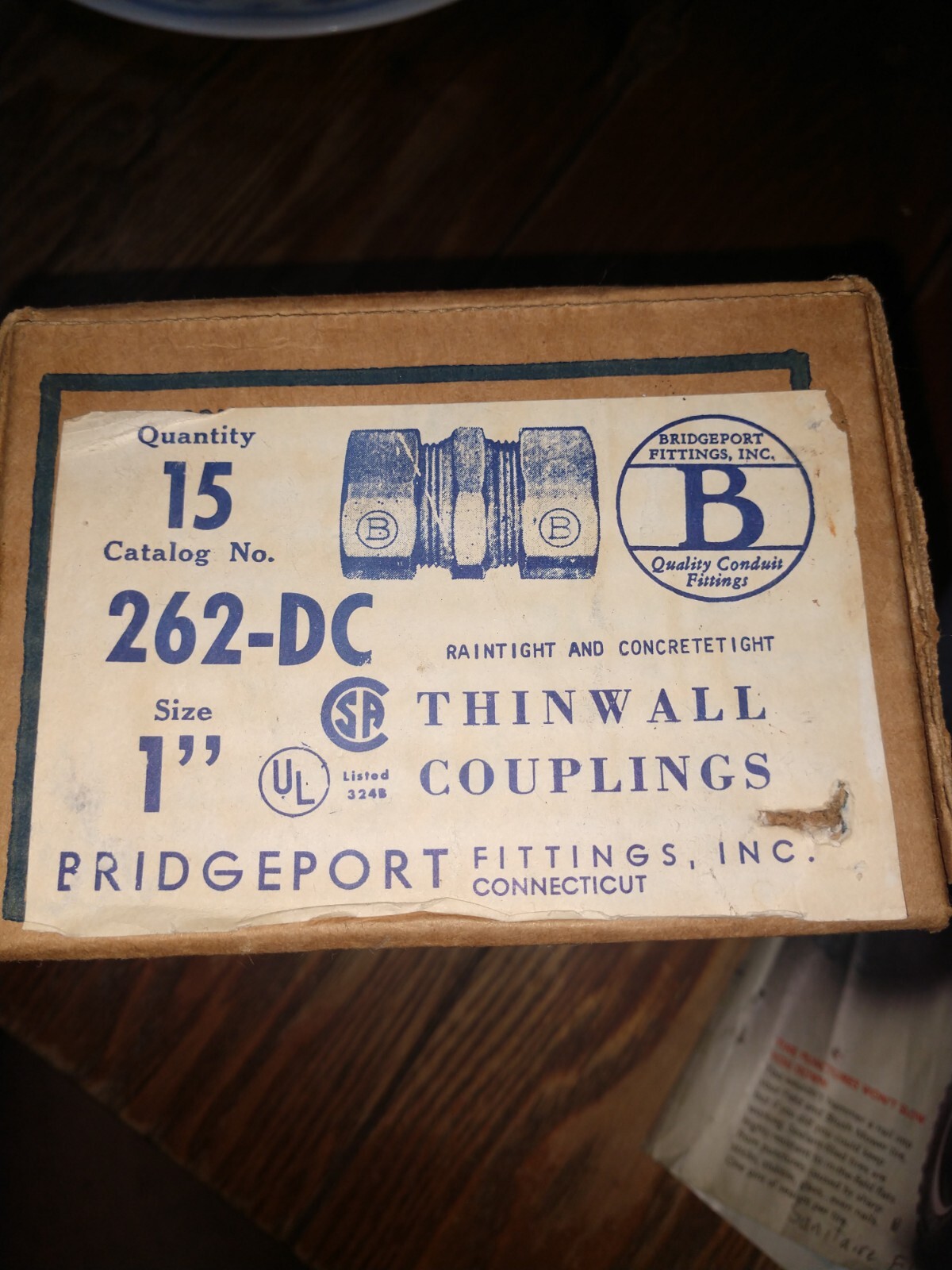 6 Boxes 95 Pcs Bridgeport 1" Zinc EMT Coupling 6 Box Available Tight ...