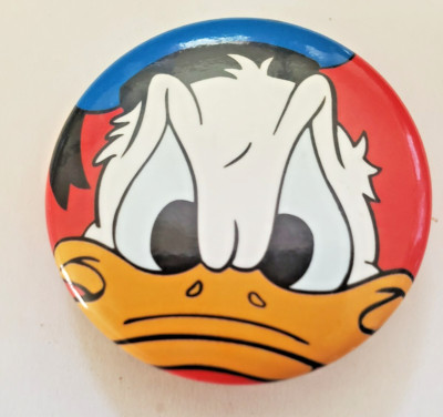 Vintage Disney's Donald Duck Angry Face Button 1980s One Stop Posters ...