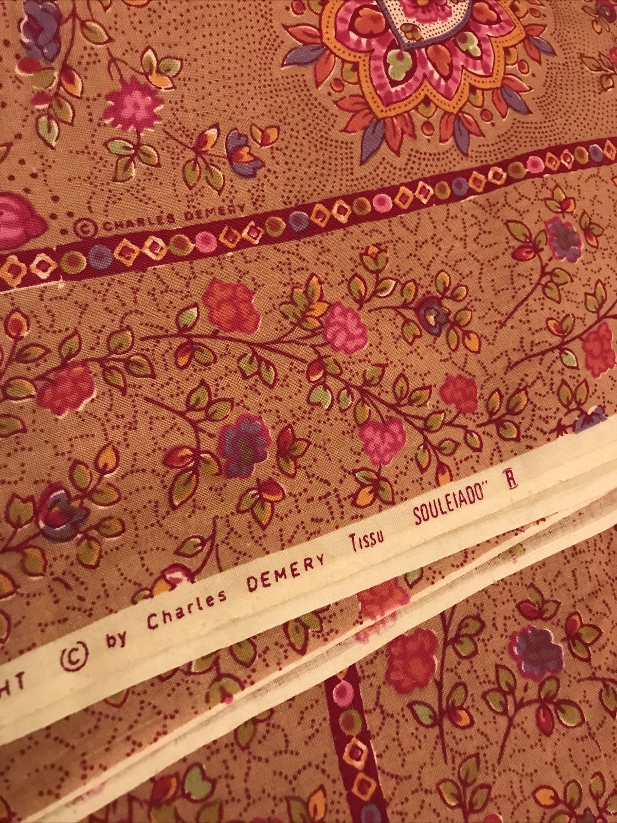 Lot of 3 VTG Charles Deméry TISSU SOULEIADO French Provencial Fabric ...