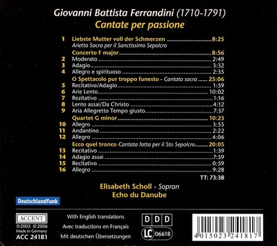 FERRANDINI: CANTATE PER PASSIONE NEW CD 4015023241817| eBay