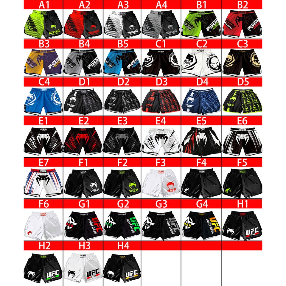 MMA Venom Muay Thai Gym Multicolour Shorts Men's Training Boxing Pants ...