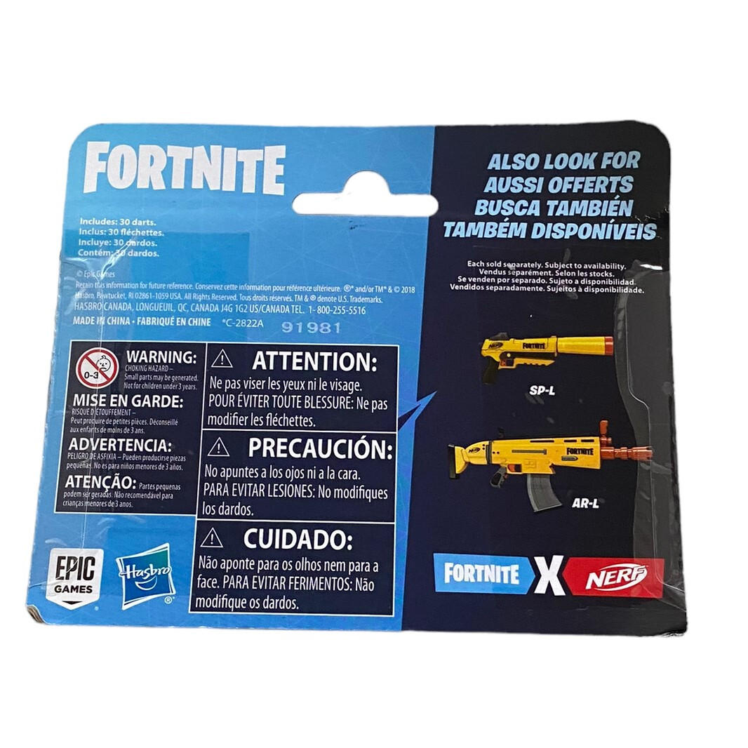 Nerf Fortnite Official 30x Darts Royale Blue Elite Refill Pack Battle ...